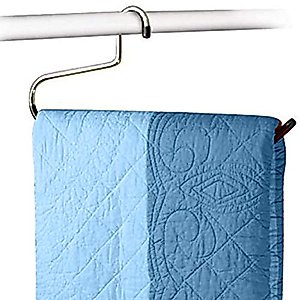 BuyDBest -Stainless Steel Hanger Set of 9, Heavy Duty Hanger, Hanger for Bedspreads, tablecloths, linens, Large Towels, Cloth Hanger, Blanket Hanger