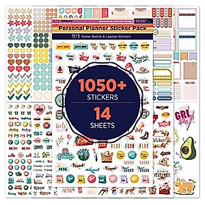 Oriday Daily Planner sticker pack 1,050+ Cute stickers (14 productivity sheets) -Bullet Journal Stickers & Seasonal, Holidays, Budget, Scrapbooking Supplies, Calendar, Payday, Agenda, Note Stickers