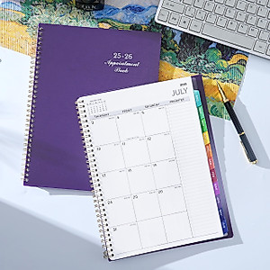 2023 Weekly Appointment Book & Planner - 2023 Daily Hourly Planner with Twin-Wire Binding, 8" x 10", Appointment Book from January 2023- December 2023, Hourly Interval, Lay - Flat, Round Corner, Thick Paper - Purple