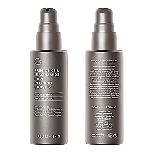 Allies of Skin Prebiotics & Niacinamide Pore Refining Booster: 10% Niacinamide, Goji Berry, Lysophosphatidic Acid. Pore Reducing Serum. Firms & Brightens. Strengthens Skin Barrier 1.7 oz / 50 ml