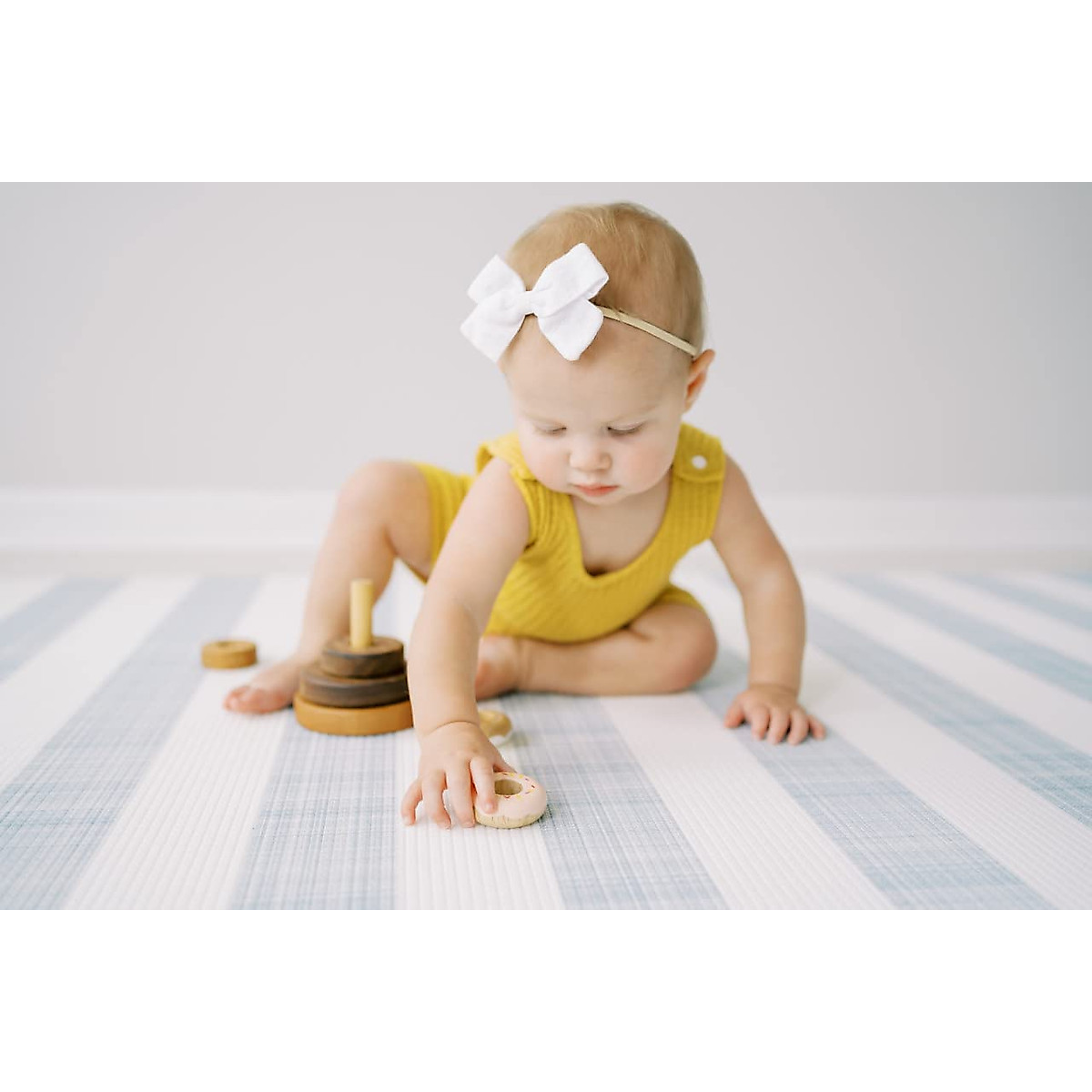 Baby Play Mat | Reversible Foam Mats | Soft for Play Time, Tummy Time, Crawling | Toddler, Kids Play Mat | Exercise Mat, Yoga Mat | Non-Toxic, Waterproof, Easy-to-Clean | 6.5ft x 4.5ft (Rainwash Blue)