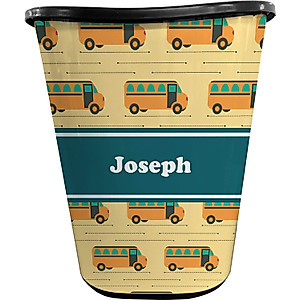 RNK Shops Personalized School Bus Waste Basket - Single Sided (Black)