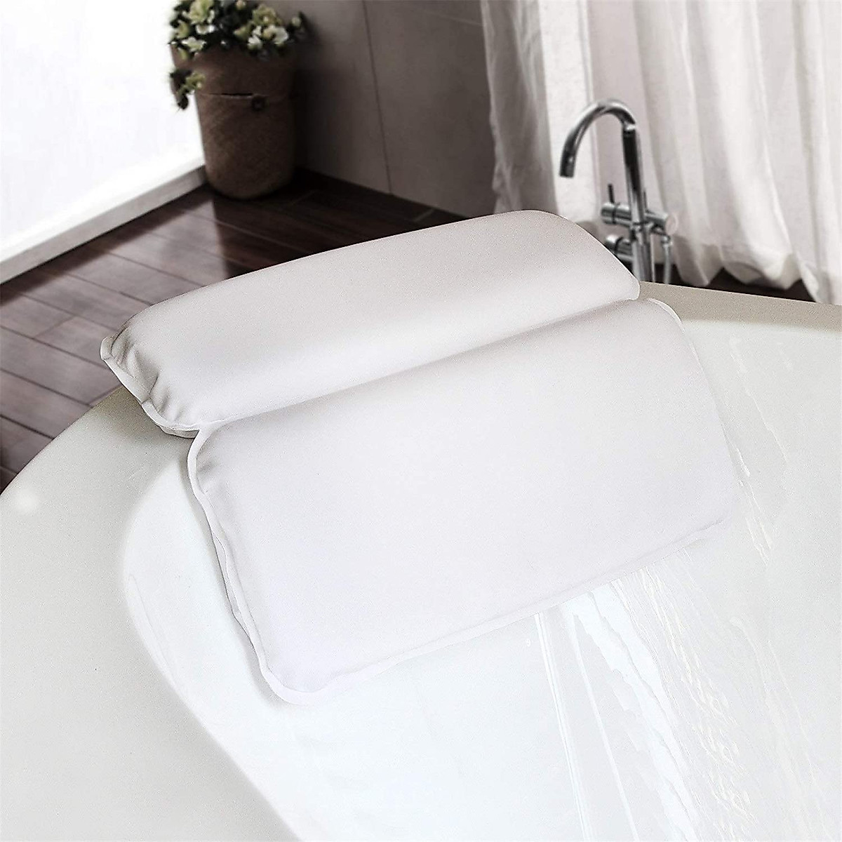 Bathtub Pillow Bath Pillow Ergonomic PU Foam Sponge Bathtub Pillow Bathroom Shower Head Pillow with Suction Cup Bath Accessories