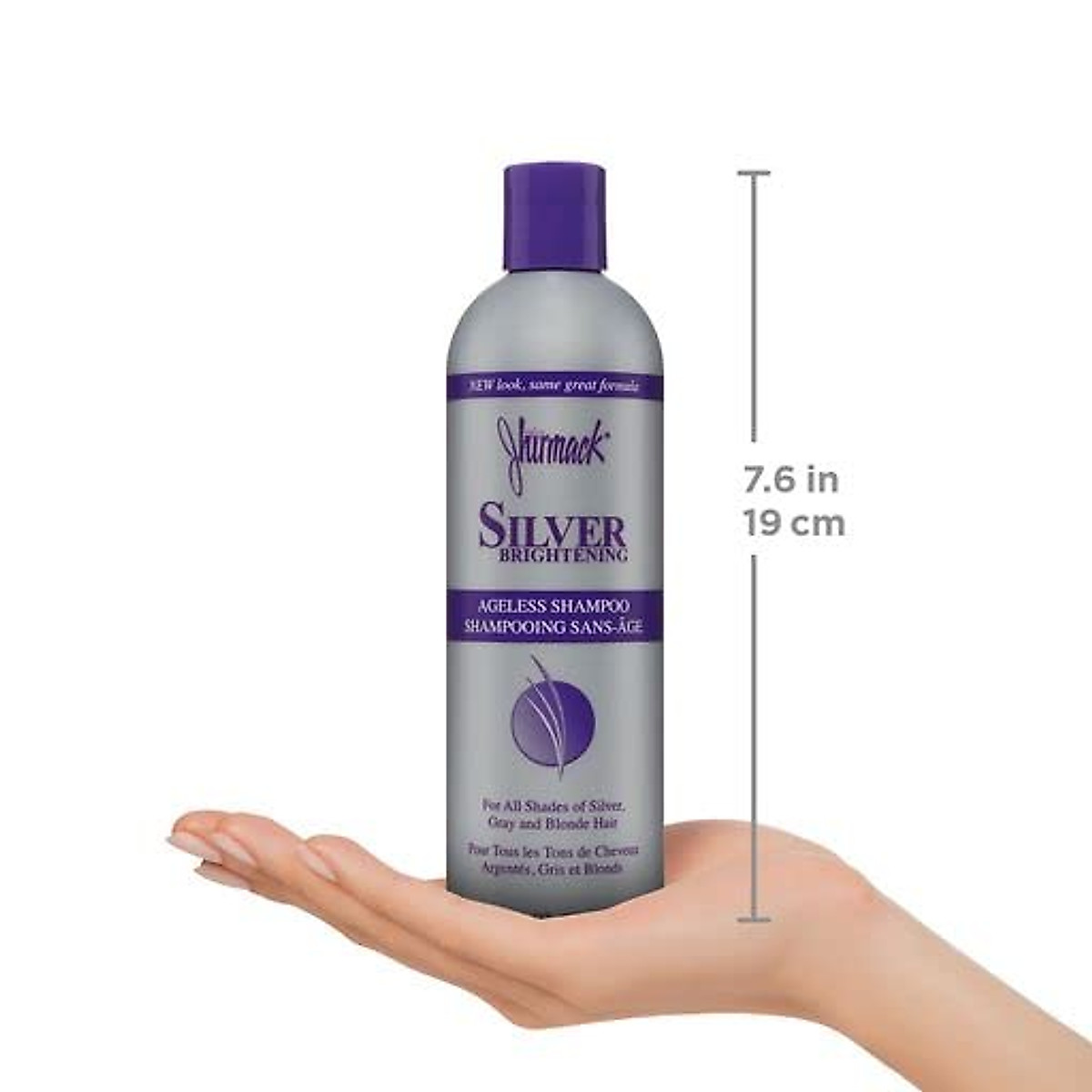 jhirmack Silver Brightening Purple Shampoo Set of 2 for all types of silver, grey, and blonde hair