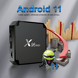 Android 11.0 TV Box,X96 Mini Amlogic S905W2 Quad Core RAM 2GB ROM 16GB Dual WiFi 2.4G/5.8G 4K HDR+ Smart Android 11.0 Media Player TV Box