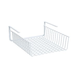 Organize It All Under Shelf Hanging Basket White Wire Rack | Dimensions : 13.5 x 12.5 x 5.13 inches | Great for Kitchen | Kitchen Storage | White