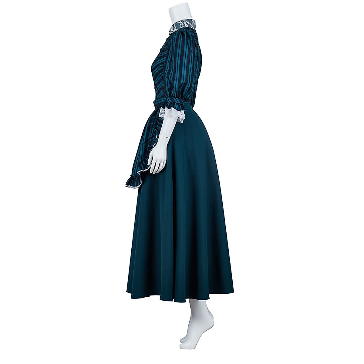 The Haunted Mansion Cosplay Costume Women's Maid Dress with Apron Halloween Ghost Costume (XS)