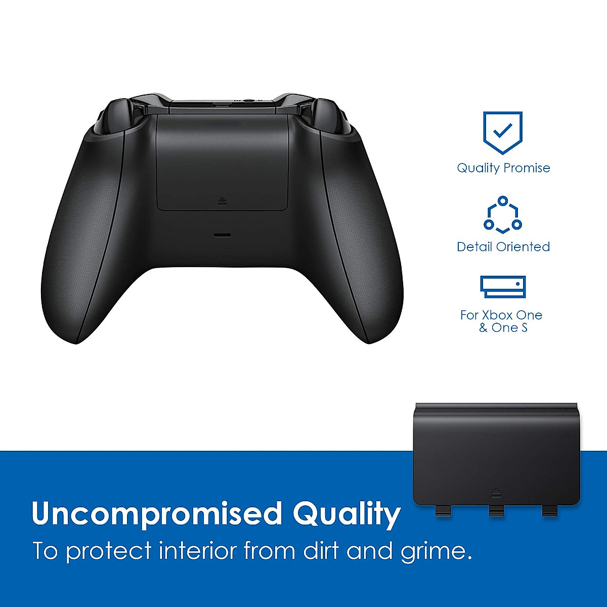 4 Pack Battery Back Cover for Xbox One/One S/One X Controller [NOT for Xbox Series X/S], Avorast Replacement Battery Back Shell Covers Compatible with Xbox One, One S, One X Controllers (Black)