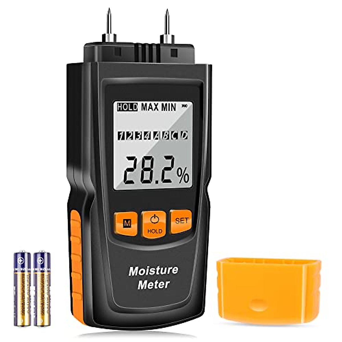 Wood Moisture Meter NICE-POWER Moisture Meter Firewood Pin-Type Humidity Meter Water Leak Mold Detector for Logs Lumber Drywall Building Materials Plaster（Large Screen 8 Modes）