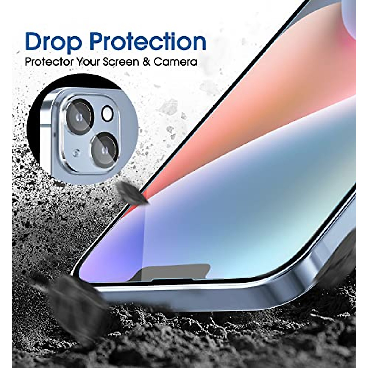amFilm OneTouch Screen Protector Compatible with iPhone 14 6.1" Tempered Glass and Camera Lens Protector Yellow iPhone 14, Edge to Edge Full Coverage with Easy Installation Kit, 2+2 Pack