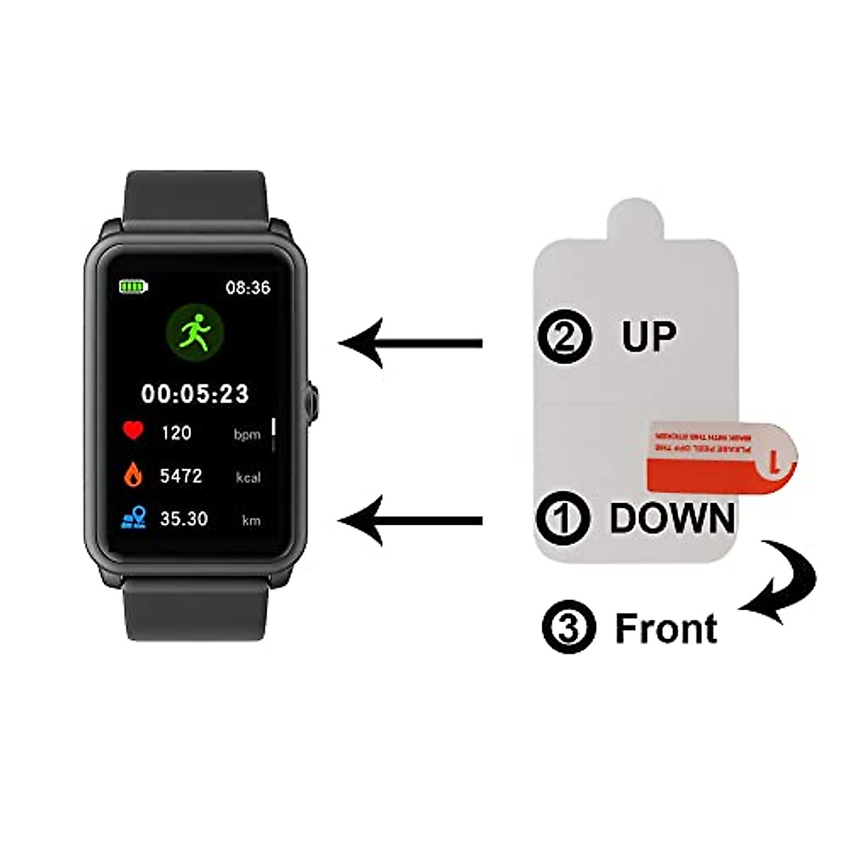 smaate Soft Screen Protector for H86, Compatible with MOREPRO, FITVII Fitcloud Pro H86 1.57inch Smartwatch for Women, 4-Pack, TPU, Square, Bubble Self-healing, Full Coverage, Anti-scratch