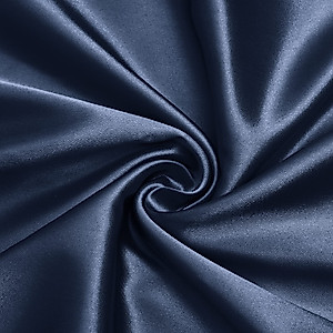 VACVELT Satin Fabric by The Yard, 60 Inch Wide Navy Blue Satin Fabric Shiny & Soft Cloth Fabric, Silky Satin Fabric for Bridal Dress, Wedding Decorations, Crafts, Sewing, Draping (2 Yards)