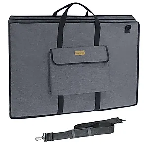 MeetYr Life Premium Art Portfolio Bag - Padded Triple Protection, Waterproof Protection with Shoulder Strap Durable and Portable - For Artwork, Posters, Sketches and Paintings（24"x18"）