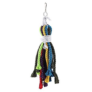 Parrot Colorful Preening Grooming Ropes Bird Chewing Toys Rope Toy Natural Cotton Cage Accessories for Amazons African Grey Cockatoos Conure Lovebird Lory