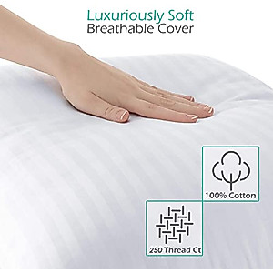 Nestl Bed Pillows for Sleeping - Down Alternative Sleep Pillows Standard Size Set of 2-100% Cotton Pillow with Polyester Fiber Filling - Soft and Fluffy Pillow 20 x 26 Inches