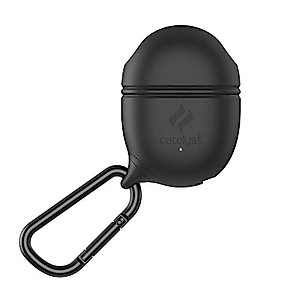 Catalyst 3.3ft Waterproof Case for Google Pixels Buds 2, Silicone case, Compatible with Wireless Charging, Carabiner Included - Stealth Black