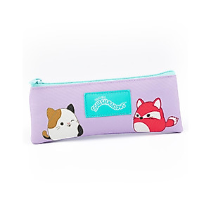 Squishmallows Girls 4 Piece Backpack Set | Kids Purple Rucksack Bundle with School Bag, Pencil Case, Lunch Bag & Water Bottle