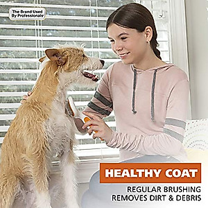 Wahl Premium Patented Dual Level Sensitive Skin Pet Slicker – Ergonomic handle makes Deshedding, Grooming and Brushing Comfortable for you and your Dog or Cat - 858500