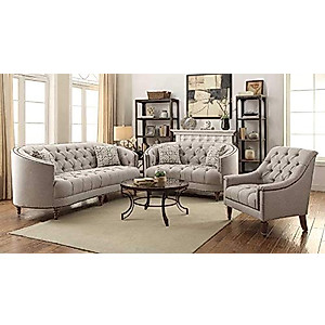 Coaster Fabric Loveseat Beige Finish 505643