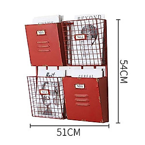 Magazine & Newspaper Baskets Magazine Rack Creative Wall-Mounted Storage Rack Industrial Wind Iron Racks Cafe Bar Decorative Flower Racks Vintage Style Grocery Storage Rack