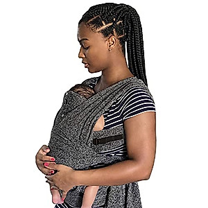 Boppy Baby Carrier- Adjustable ComfyFit, Heathered Gray, Hybrid Wrap with New Adjustable Arm Straps to Fit More Bodies, 3 Carrying Positions, 0m+ 8-35lbs, Soft Yoga-Inspired Fabric with Storage Pouch
