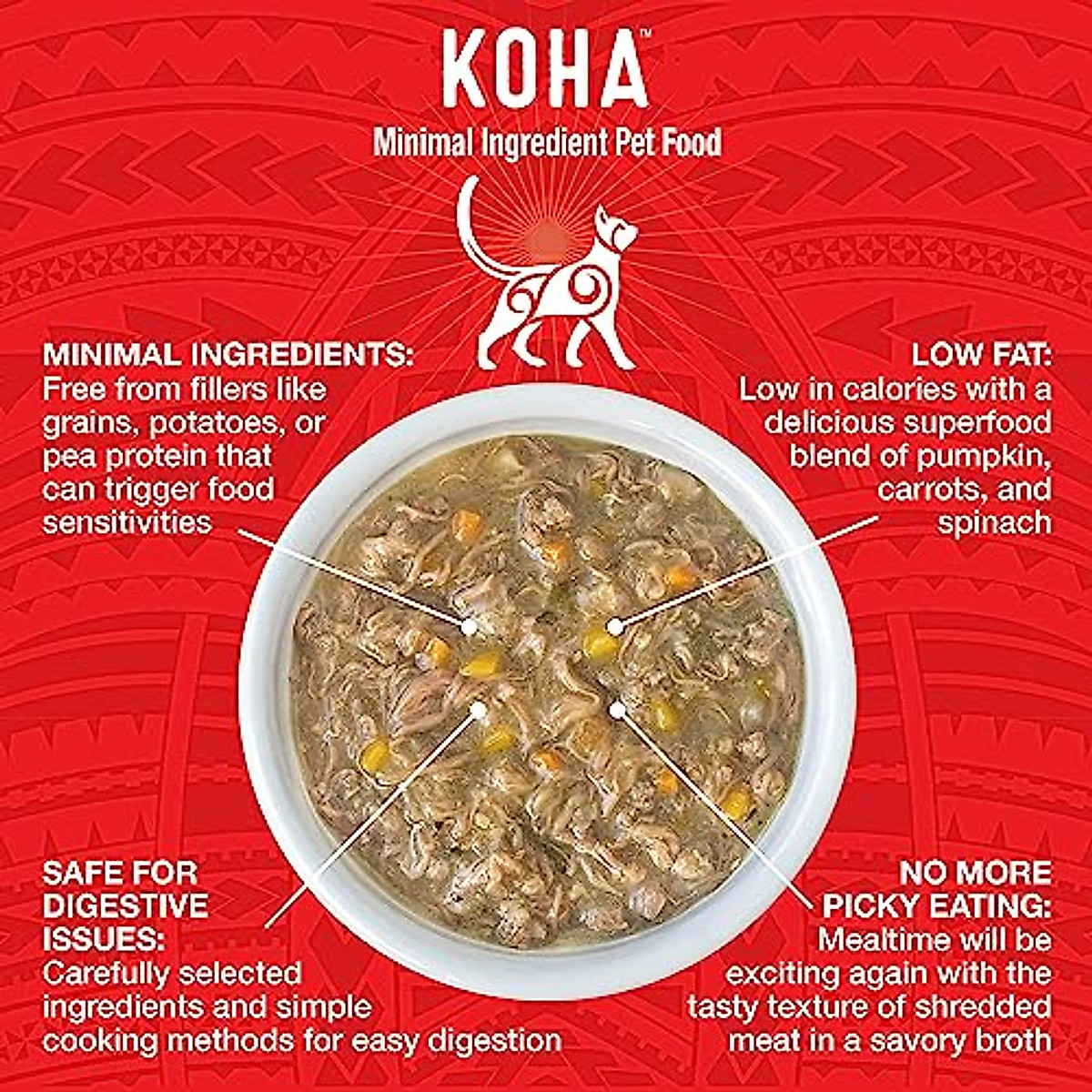 KOHA Pure Shreds Beef Entrée for Cats, Single Meat High Protein Wet Cat Food, 5.5oz Cans (Pack of 12)