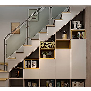 The Cupboard Under The Stairs Sign, Printed Wood Plaque Sign Wall Hanging, Hanging Wood Sign Home Decor, Family Signs for Home Decor Gift, Funny Wizardry Theme Decor Wall Art Sign 12" x 6"