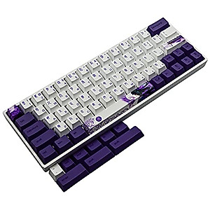 68 Keycap PBT OEM Height Five-Sided Sublimation Compatible with GH60 / GK64 / GK61 / 68/87/104/108 Mechanical Keyboard with Cherry MX Switch Purple Tang Dynasty 64 Keys