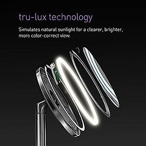 simplehuman Floor Mount 5" Round Rechargeable Mini Travel Sensor Makeup Mirror, 10x Magnification, Brushed Stainless Steel