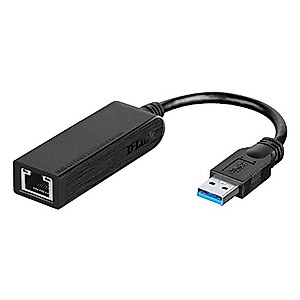 D-Link USB 3.0 to Gigabit Ethernet Adapter - USB to RJ45 for 10/100/1000 Network - Windows and Mac OS (DUB-1312)