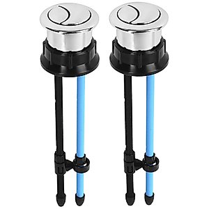 Toilet Tank Button Dual Push Flushing Toilet Button Replacement Toilet Flush Button with Thread 38mm / 1.49Inch Round (Pack of 2)