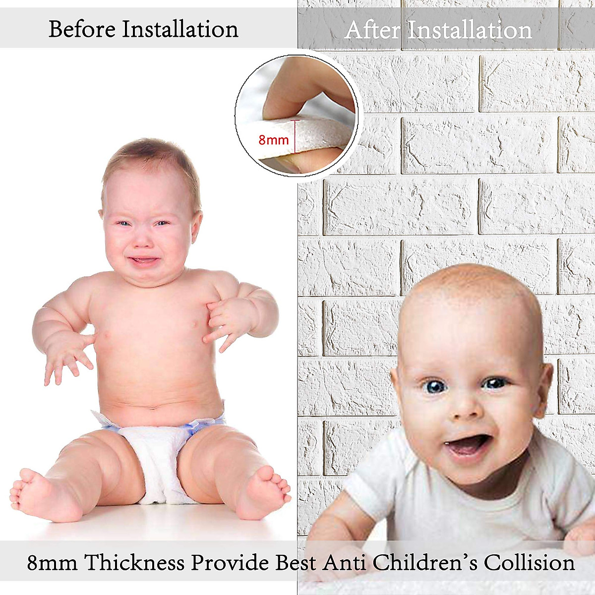 Arthome Brick Wall Panels 116 Sq.Feet Coverage,Peel and Stick 3D Wallpaper,Self Adhesive Waterproof Foam Brick for Living Room,Bedroom,Laundry,Kitchen,Fireplace,TV Wall Decoration (White 20 Pack)