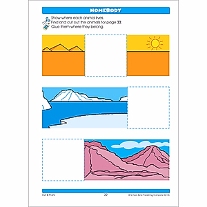 School Zone Cut & Paste Skills Workbook: Little Hands Helper™ Book Series for Ages 3-5, Preschool, Kindergarten, Scissor Cutting, Glue, Stickers, Counting, Puzzles, and More