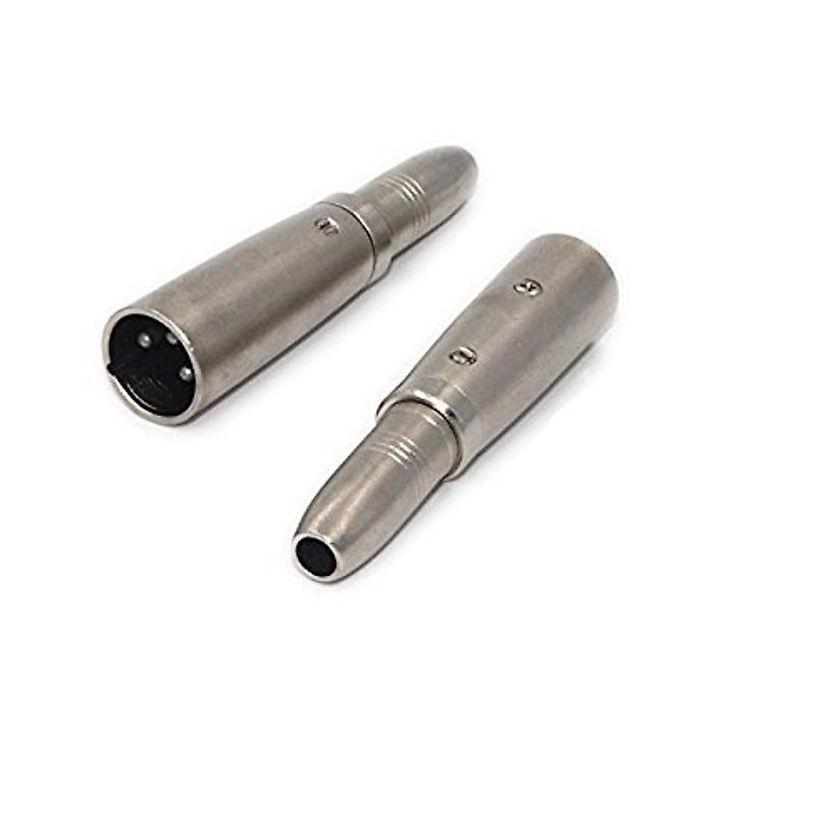 foitech® FH55 Professional Converter Adapter XLR 3 Pin Male to 1/4" 6.35mm Female Socket Audio Adapter Silver Tone TRS Jack Audio Cable Mic Cord Adapter Plug,Plus Many Other Applications(2Pcs)