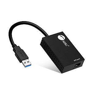 SIIG USB 3.0 to Fiber SFP Gigabit Ethernet Adapter, High Speed GB Transfer Rate (1000/100/10 Mbps), USB 3.0 Type-A to SFP Female, USB to Fiber Optic Converter, Realtek RTL8153 (JU-NE0B11-S1)