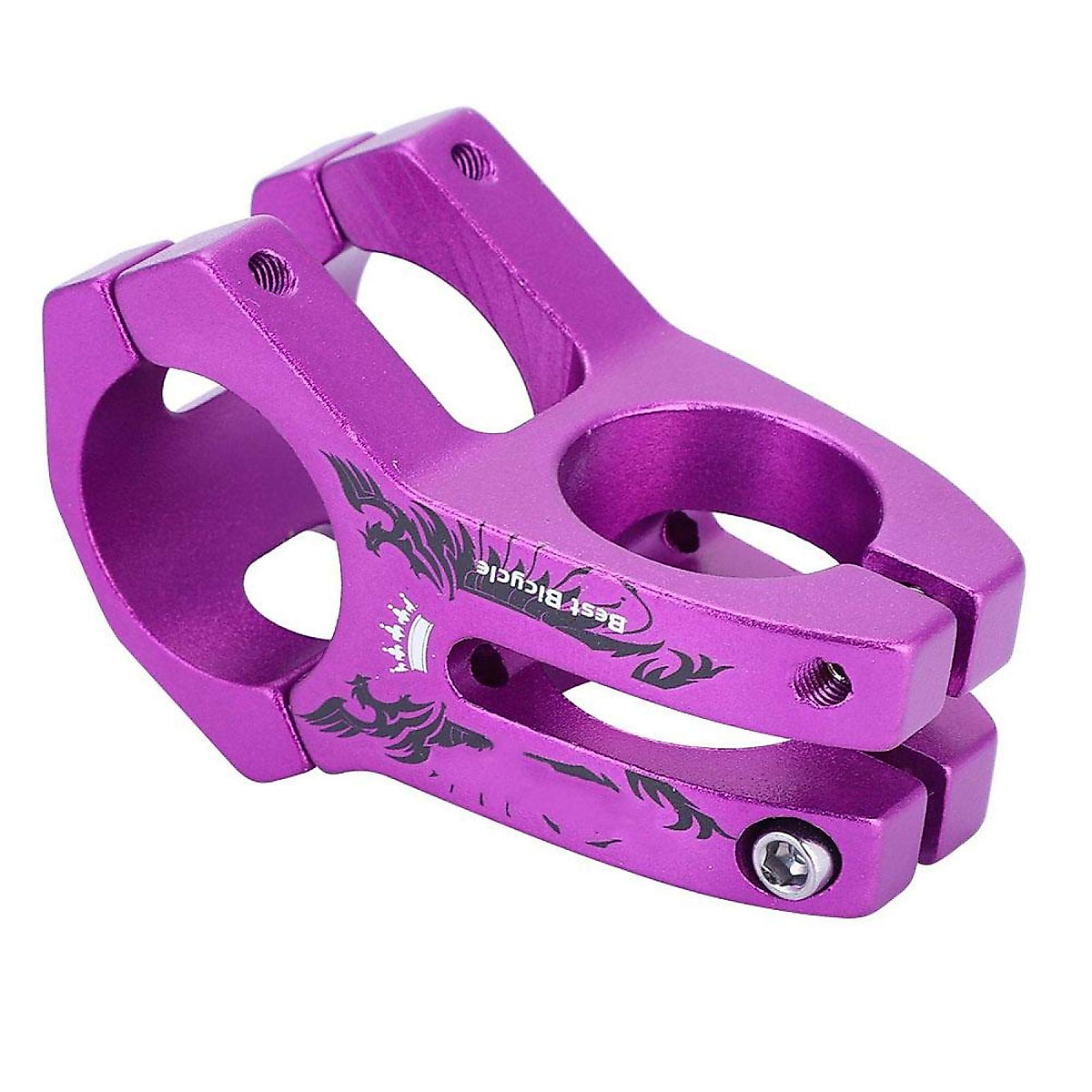 Yosoo Health Gear Mountain Bike Stem, Bar Stem, 31.8 mm Stem Road Bike, Handlebar Stem Riser for MTB, Mountain Bike, Road Bike, BMX (Purple)