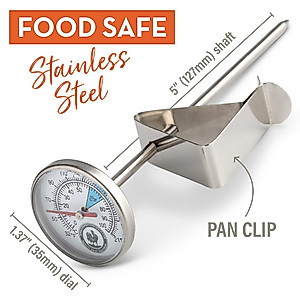 Kitchen Food Thermometer | Protective Case | Meat BBQ Poultry Dairy and Canning | Calibrated