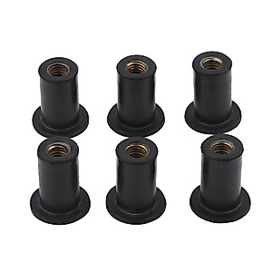 Dilwe Windshield Bolts, 6pc M5 Quality Rubber Well Nuts for Sealing Holes or Isolating Vibrations for Motorcycles Kayak Canoe Boats