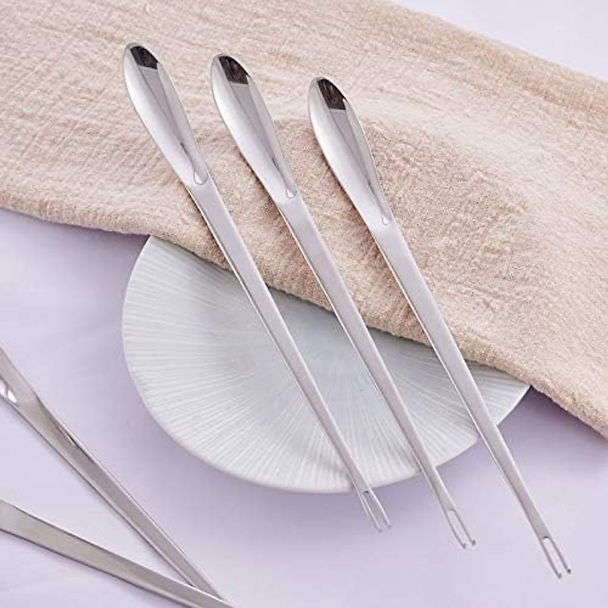 YISSSN Seafood Forks Picks for Lobster Crab Nut 18/10 Stainless Steel Seafood Tools 9.25-inch (4-Piece)