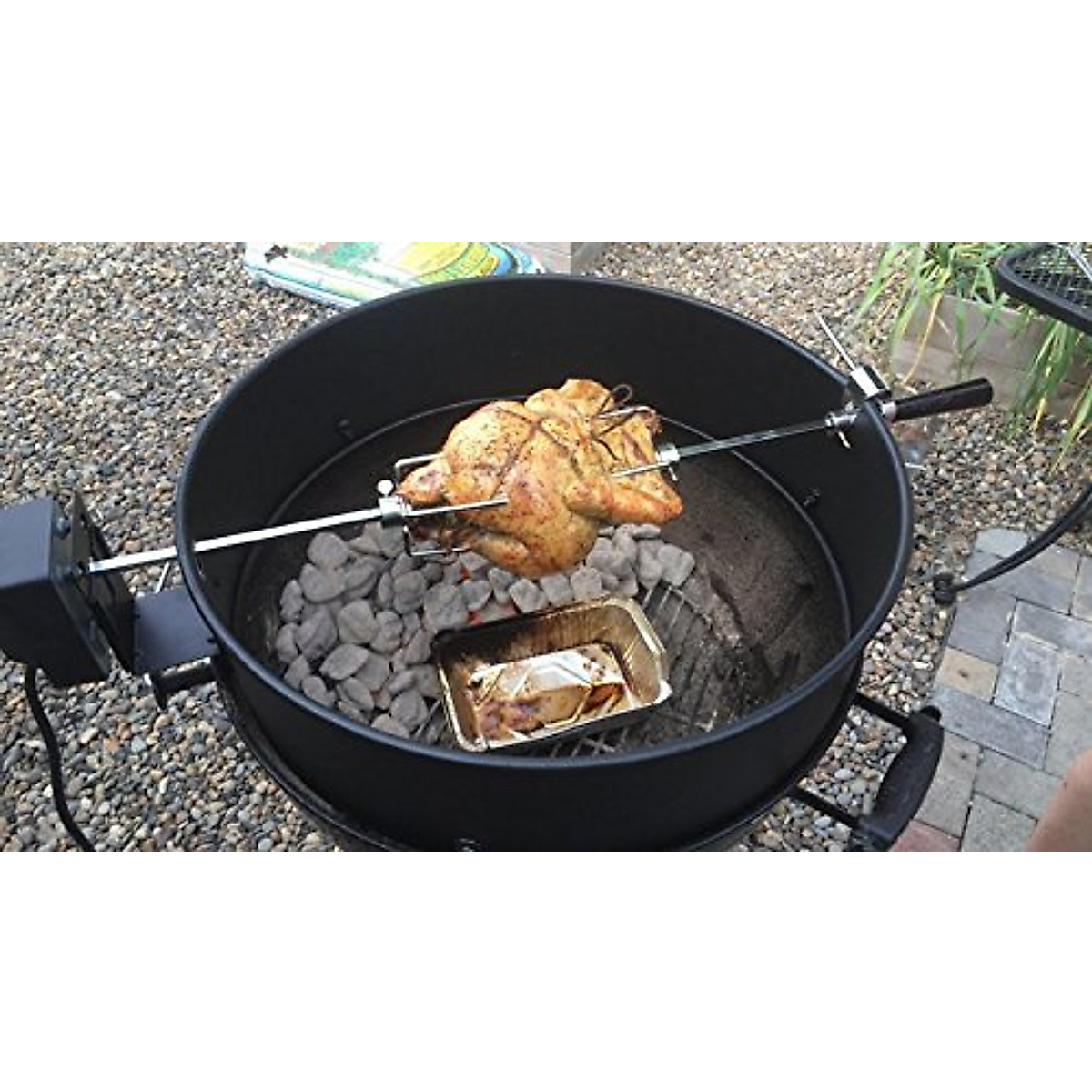 onlyfire 6006 Grill Replacement Rotisserie Meat Forks(1-Pair) Kit with Spit Counter Balance and Bushing - Fits 1/2" Hexagon & 3/8" and 5/16" Square Spit Rods