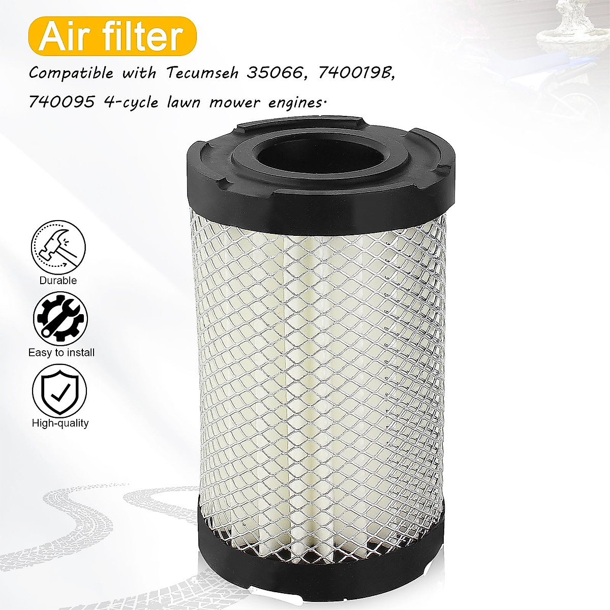 QAZAKY 6PCS Filter Compatible with Tecumseh 35066 OVRM105 TC200 TC300 TCH300 TVS100 TVS105 AM123992 314 314F Sears 63087A Craftsman 33342 63087A Lawn Mower Lawn-Boy 10200 ENGINE_AIR_FILTER