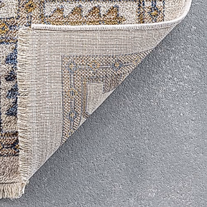 nuLOOM Jocelyn Global Inspired Medallion Fringe Area Rug, 3' x 5', Beige