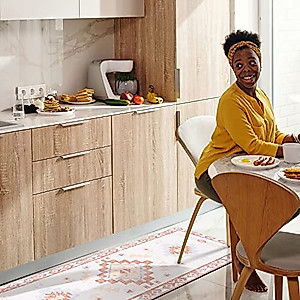 FRESHMINT Anti Fatigue Kitchen Mats for Floor 2 Piece Set, Waterproof & Non-Skid Boho Kitchen Rugs, Cushioned Kitchen Mat for Standing Washable Comfort Desk Kitchen Runners, 17x30+17x47