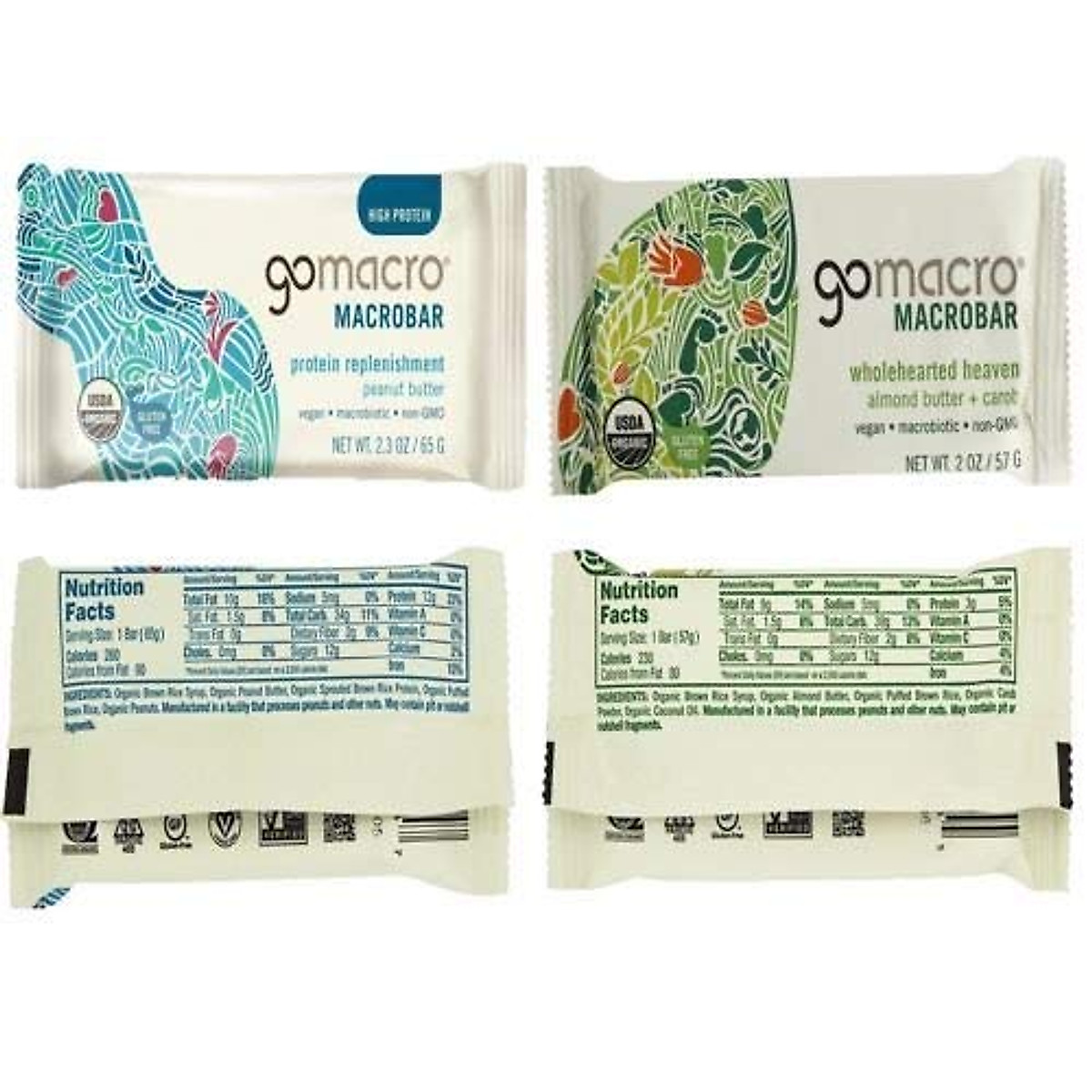 GoMacro Variety Pack, 1 bar each (pack of 12) - 12 Flavors including 3 new flavors