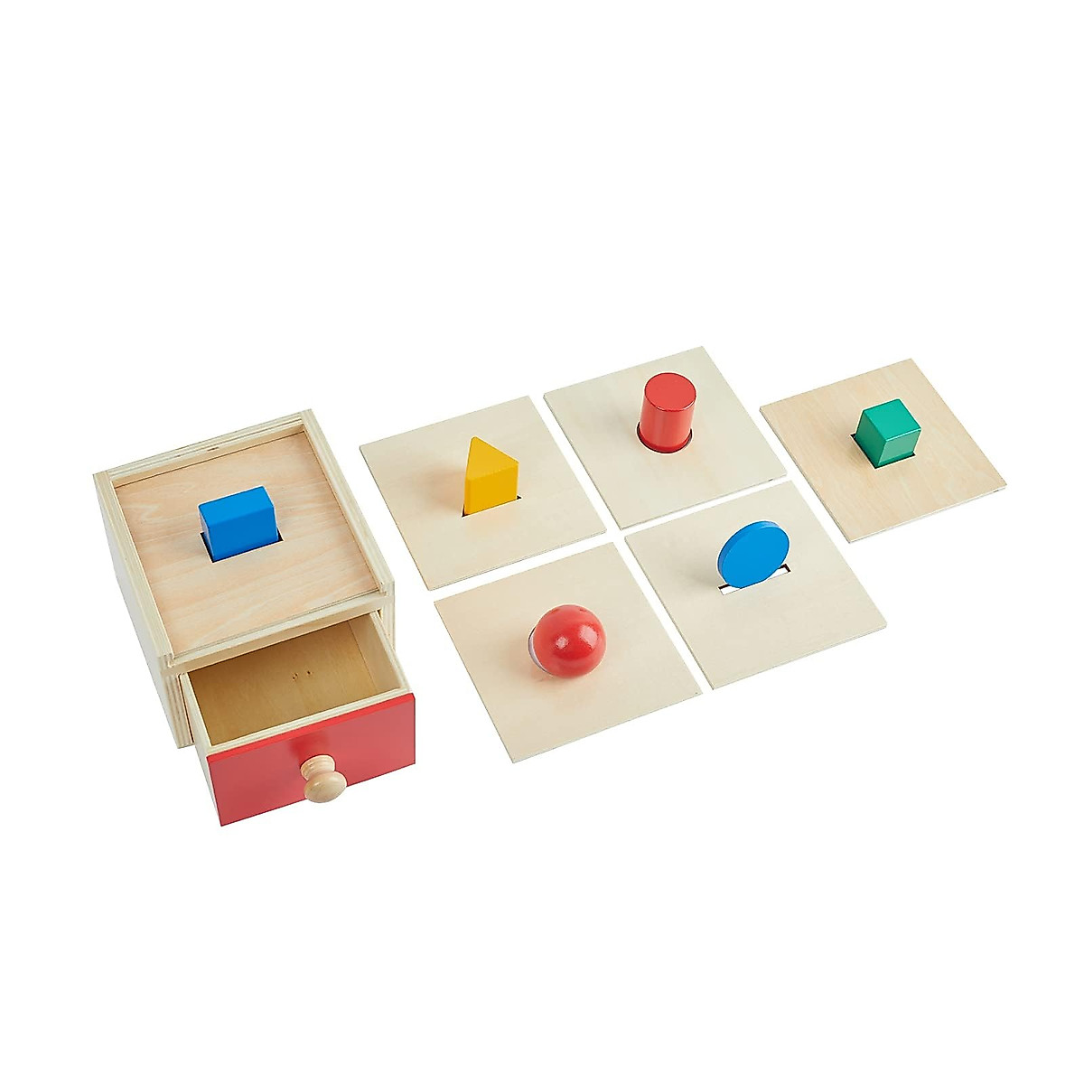 Adena Montessori Sorting Drop Box Toy with 6 Borad and Drawer Educational Toys for Kids Baby Toddlers