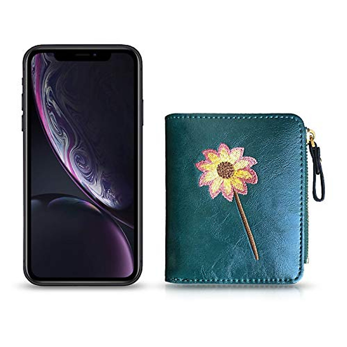 AOXONEL Girls Wallet Small Bifold Womens Wallets Rfid,Compact Female Cute Mini Zipper Coin Card Purse for Teen Girl Kids (Green)