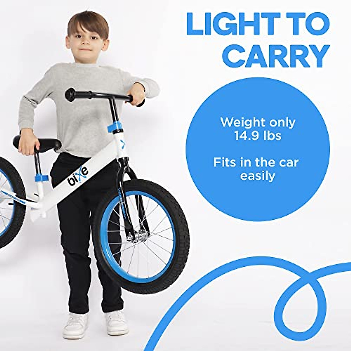 Bixe Balance Bike: for Big Kids Aged 4, 5, 6, 7, 8 and 9 Years Old - No Pedal Sport Training Bicycle | 16inch Wheel