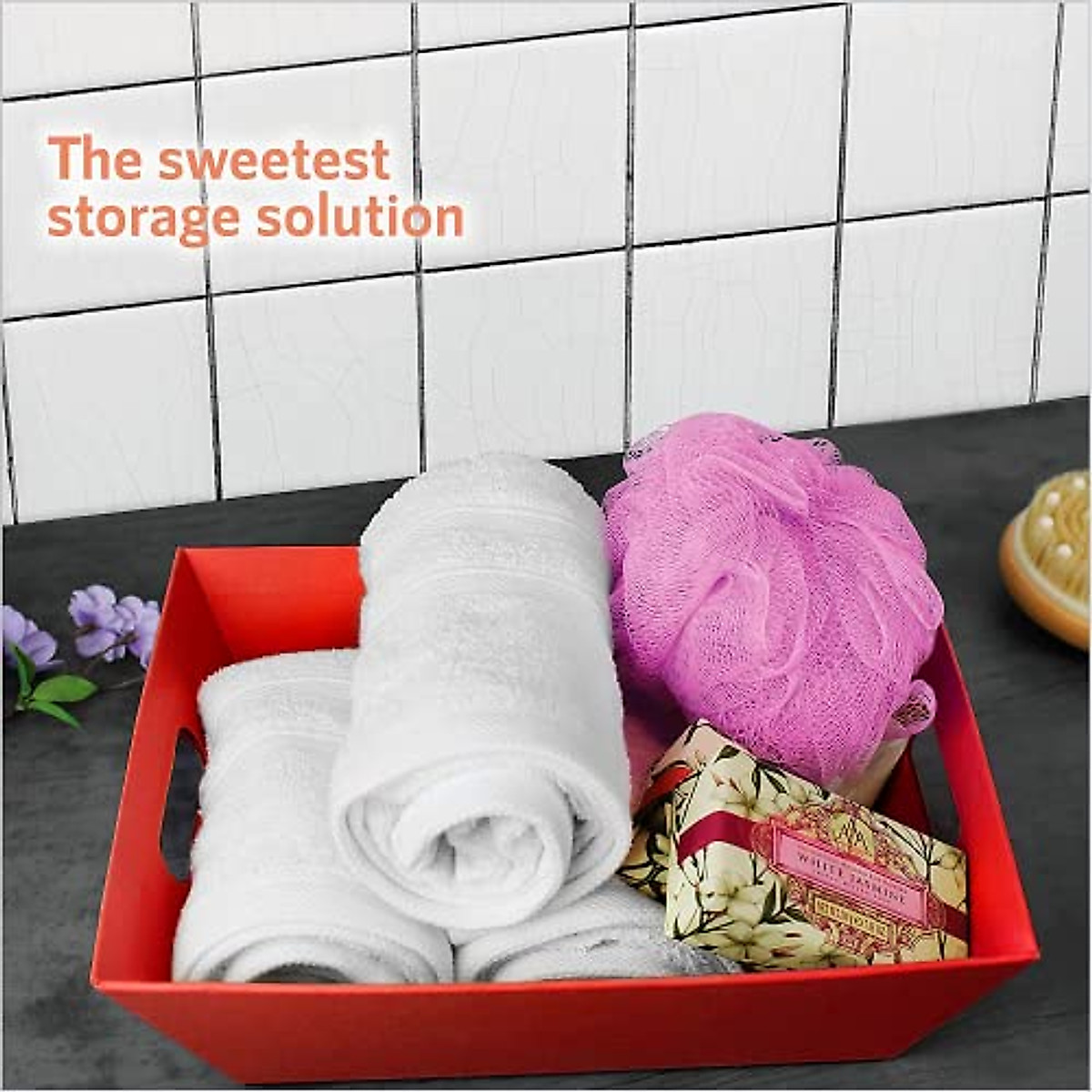 Upper Midland Products [5PK] Large Red Baskets For Gifts Empty To Fill| Bulk Gift Basket Kit- 10x12” Big Red Basket | Christmas, Valentines, Thanksgiving, Easter |Gift To Impress