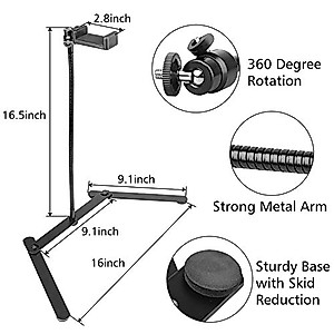 Photo Copy Pico Projector Stand,Chromlives Overhead Tripod Video Stand for Phone,Adjustable Tabletop Overhead Phone Mount,Gooseneck Mini Tripod Stand for Teaching Streaming Baking Crafting