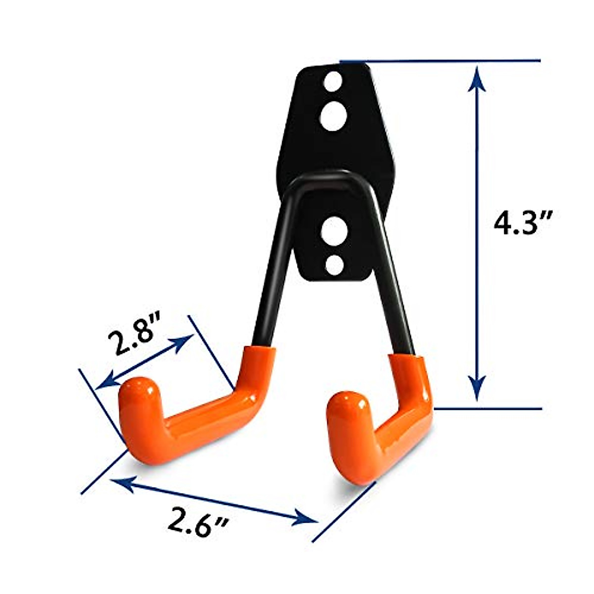 Garage Storage Utility Hooks, Wall Mount Hanging Hooks, Steel U-Hooks Tool Organizer Holder, 2-Pack